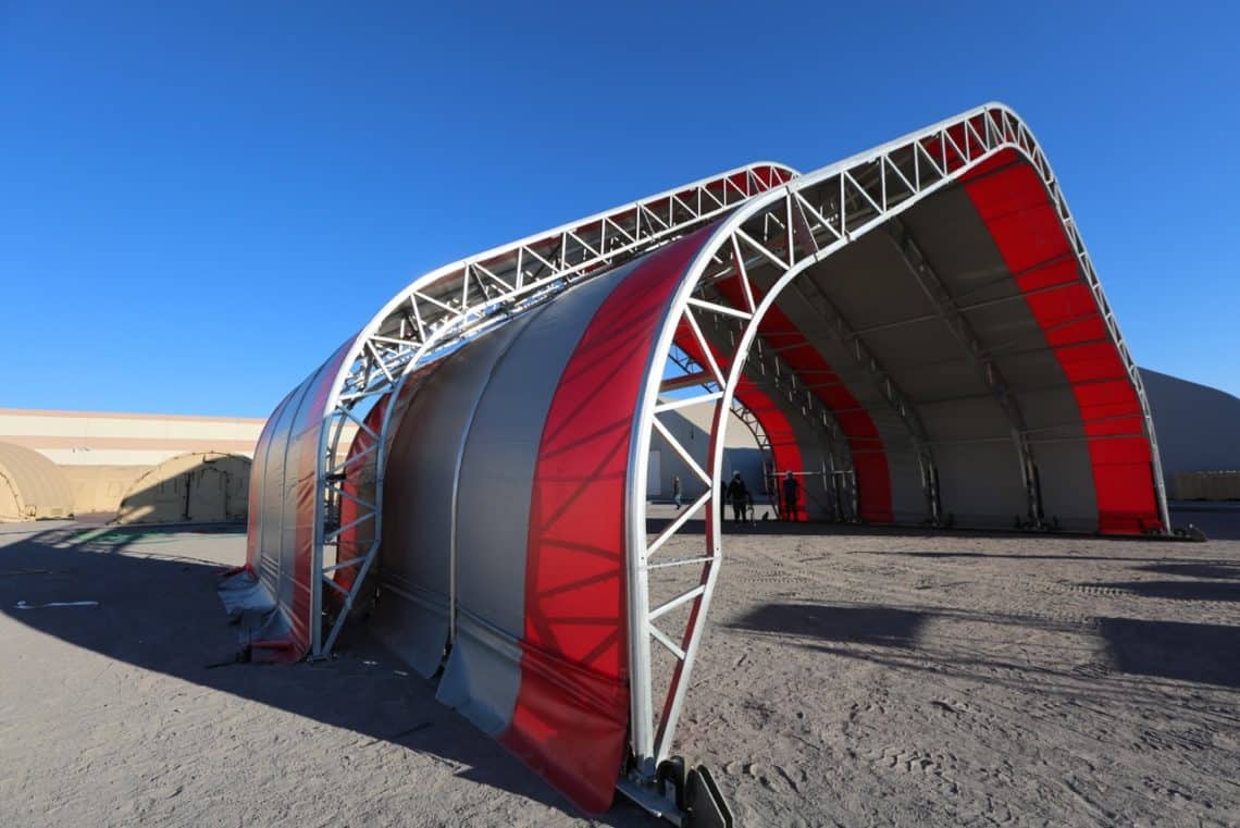 Rolling Tensioned-Fabric Buildings Create Sheltered Workspaces