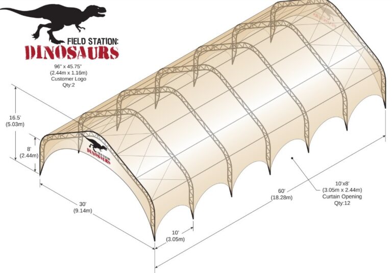 Alaska Structures' Fabric Buildings for Dinosaur Theme Park